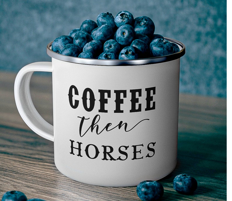 Ranch Horse Photo Metal Camping Mug, Horse Photos, Rustic Ranch Decor ...