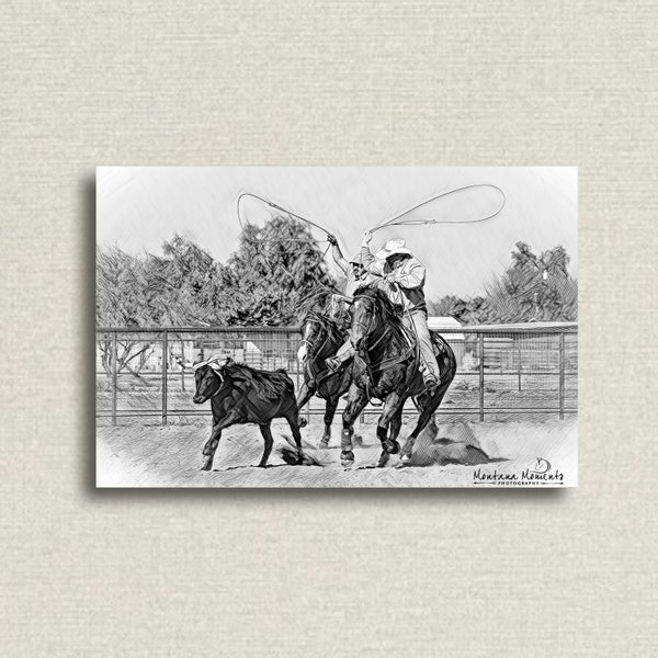 Rodeo Team Roping Photos, Rodeo Photos, Cowboy Wall Art Photos, Calf ...