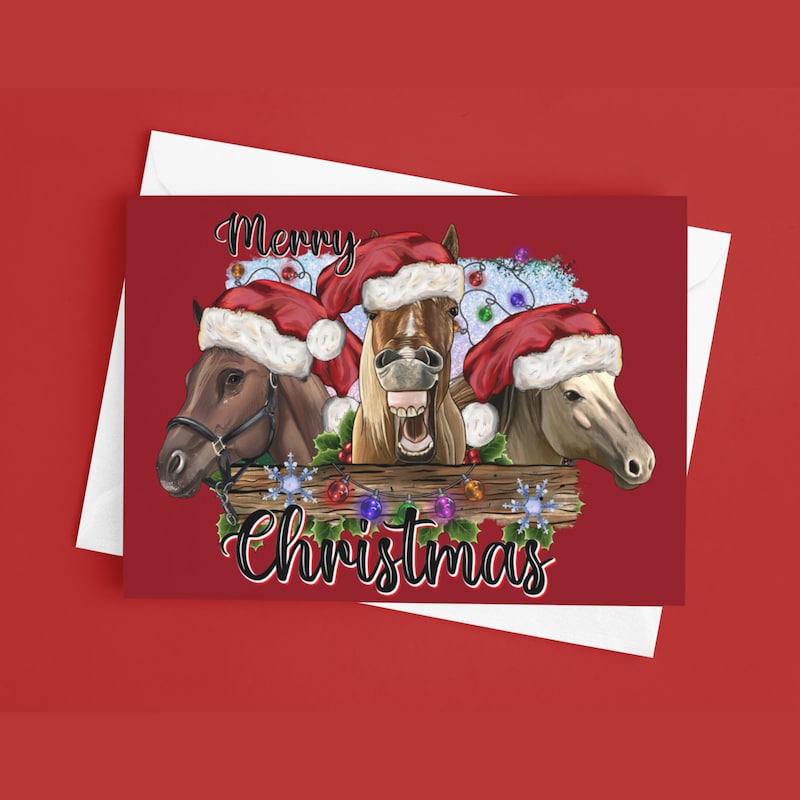 Horse Christmas Card - Etsy