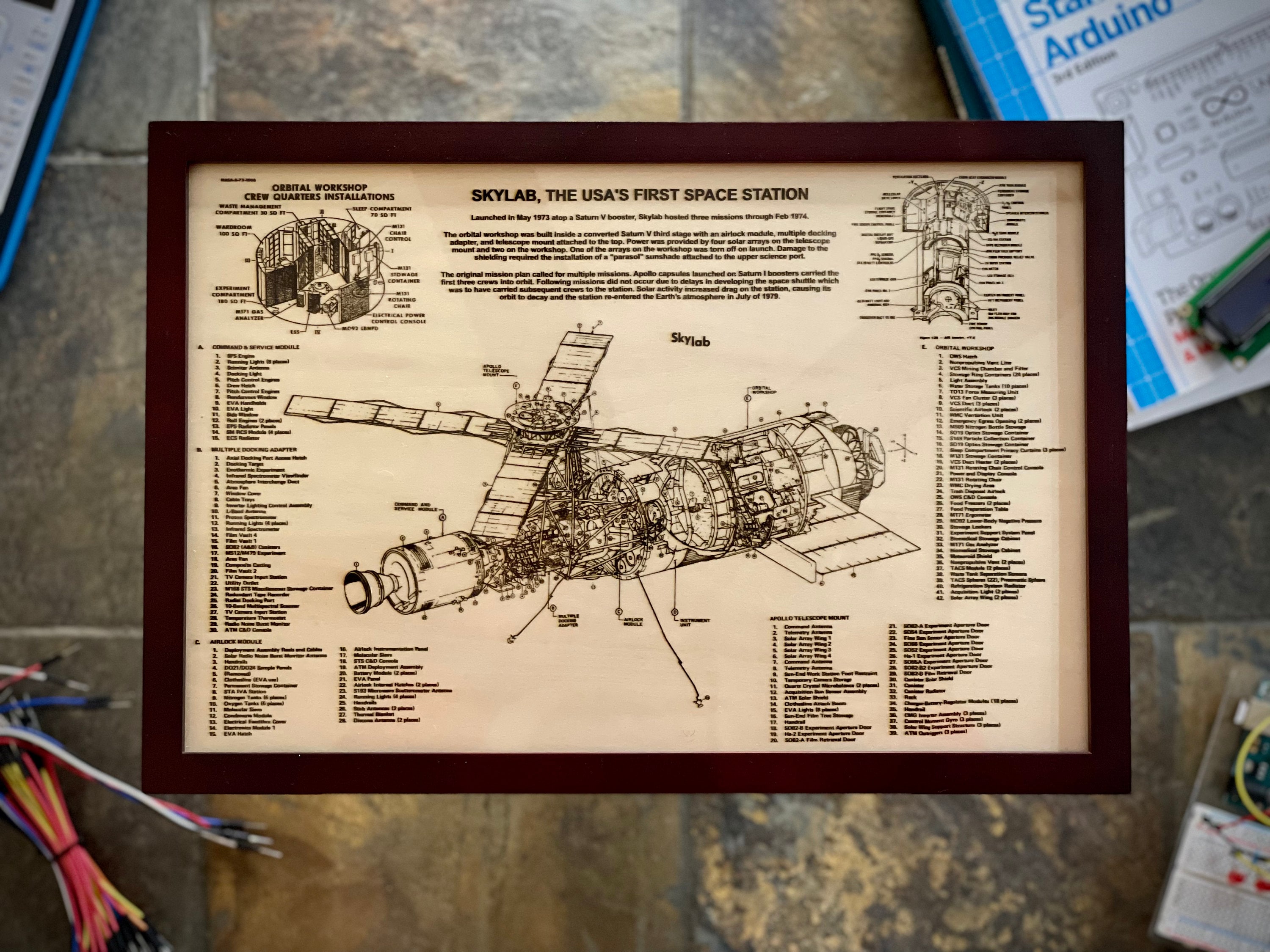 NASA Skylab, Usa's First Space Station - Laser Engraving on Wood for ...