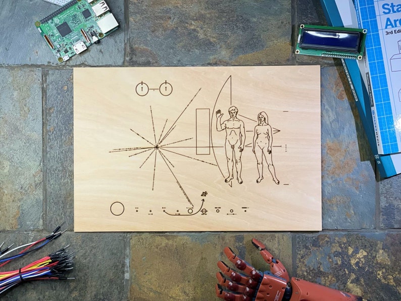 Voyager Pioneer & Golden Record Diagram Explanation Laser Engraving Set ...