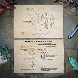 Voyager Pioneer & Golden Record Diagram Explanation Laser Engraving Set ...