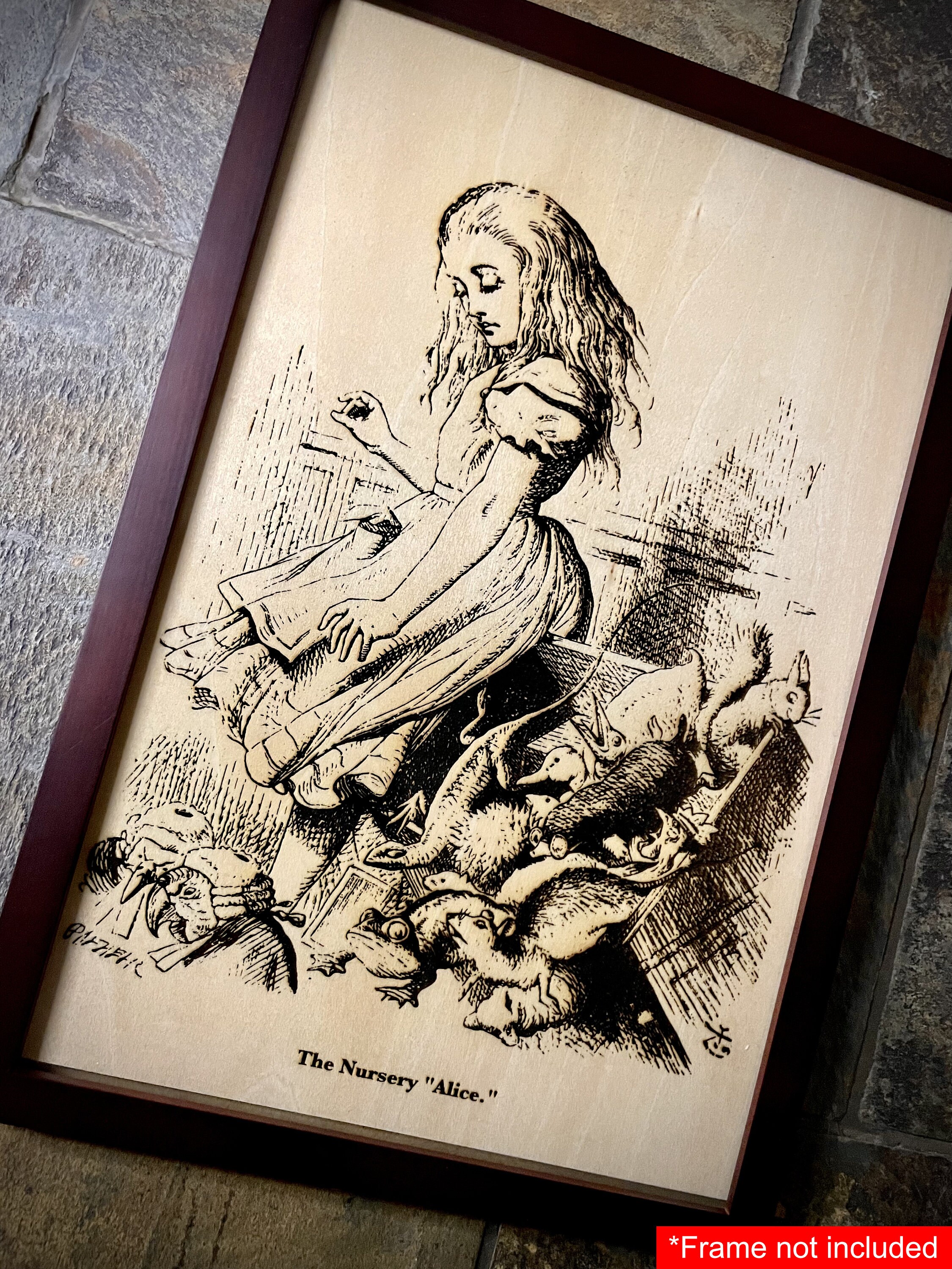 Alice in Wonderland Sir John Tenniel Laser Wood-engraved Basswood ...