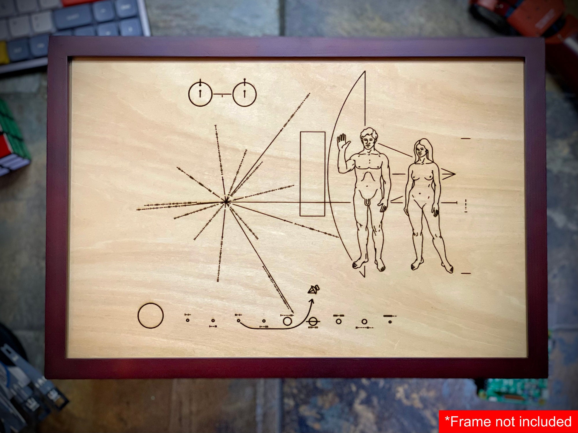 Voyager Pioneer & Golden Record Diagram Explanation Laser Engraving Set ...