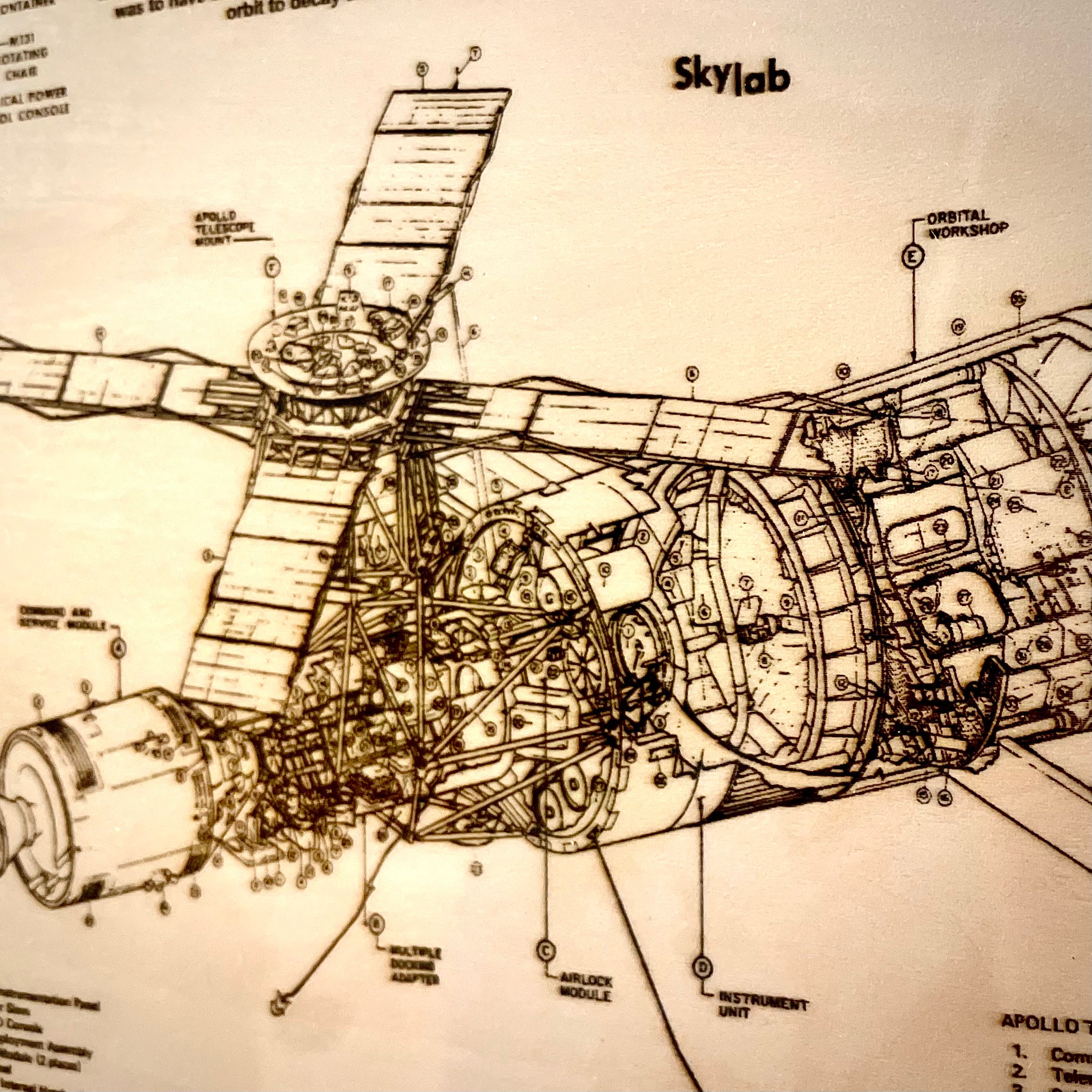 NASA Skylab, Usa's First Space Station - Laser Engraving on Wood for ...