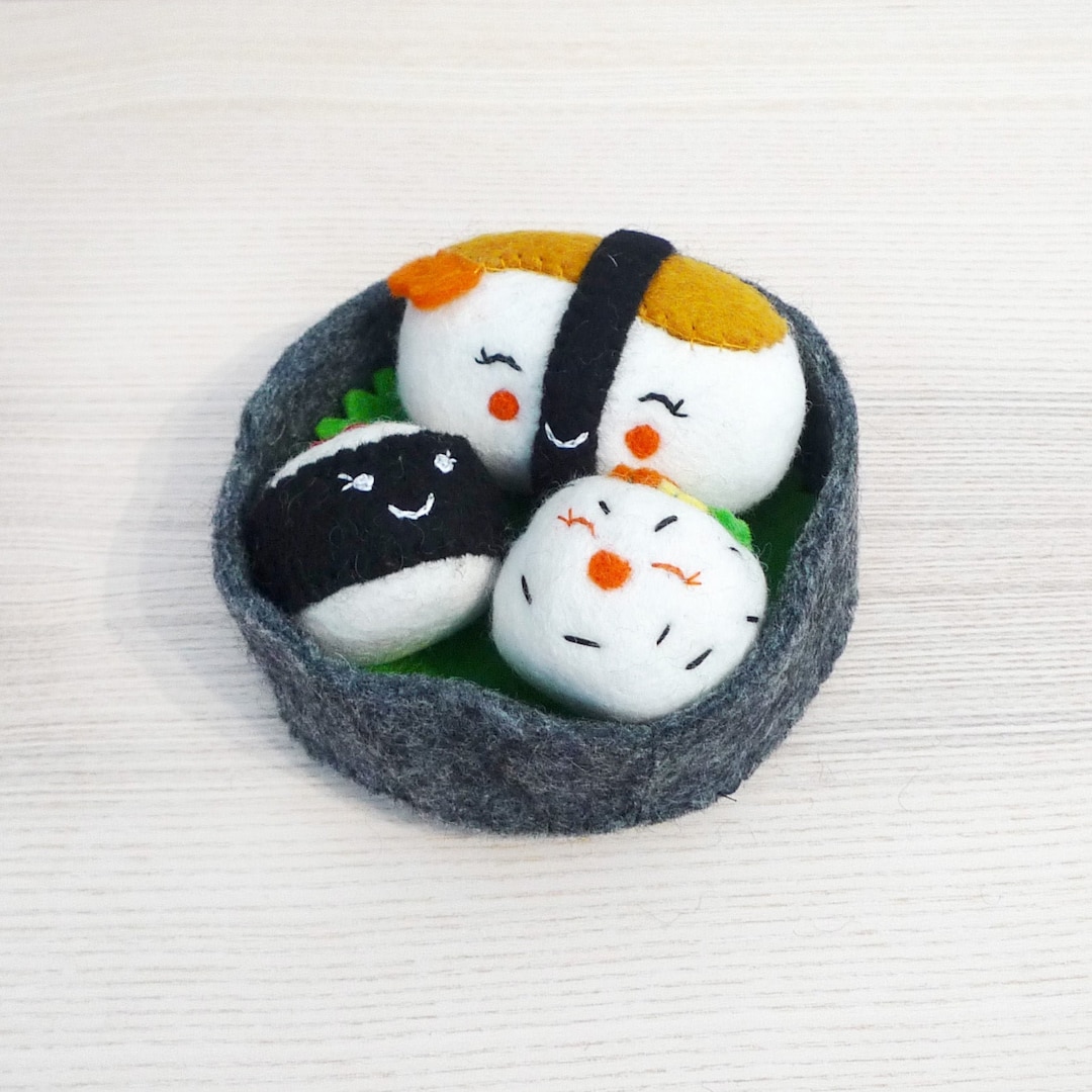 Sushi Bento Set - Gray / Dog Toy Hand Felted All Natural Wool Earth ...