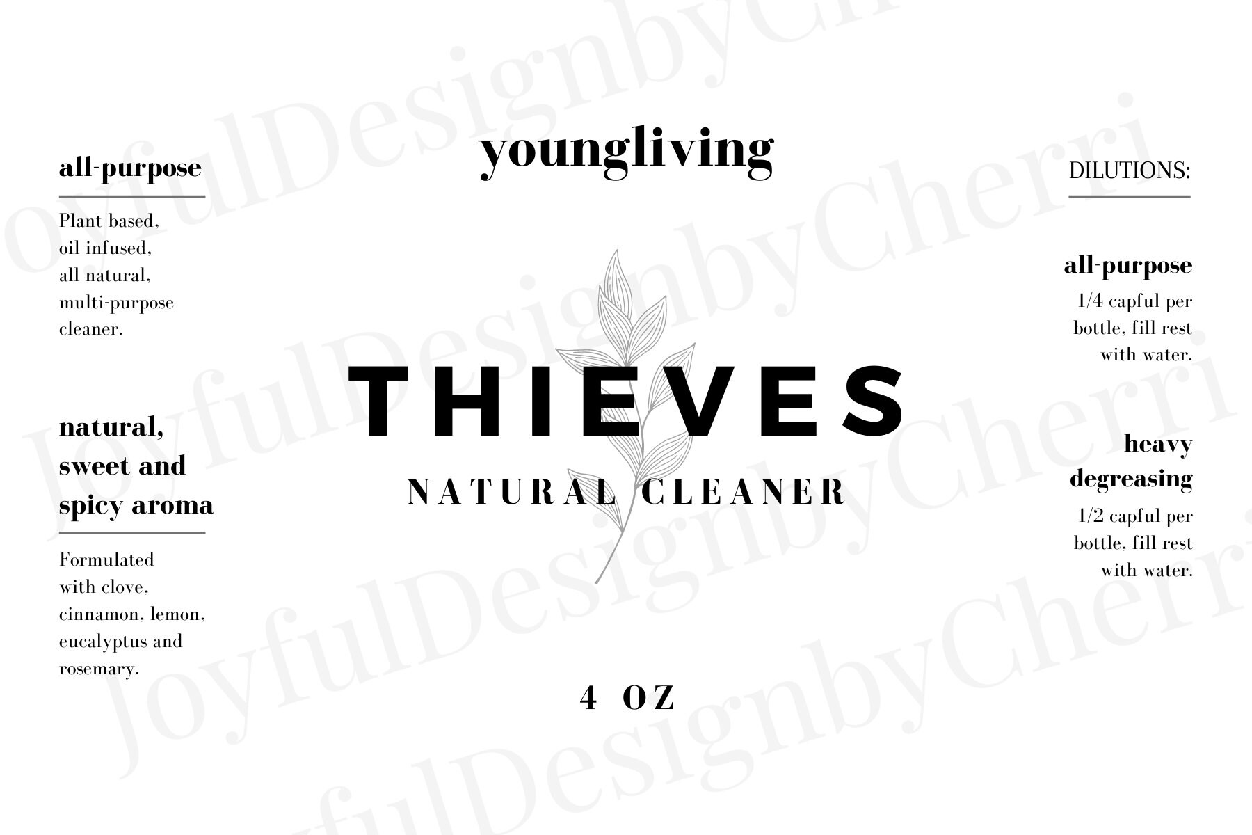 Modern Thieves Cleaner Label Printable Instant Digital - Etsy