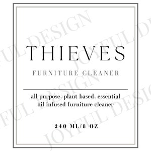 Thieves Furniture Cleaner Label 4oz , 8oz, 16oz - Etsy