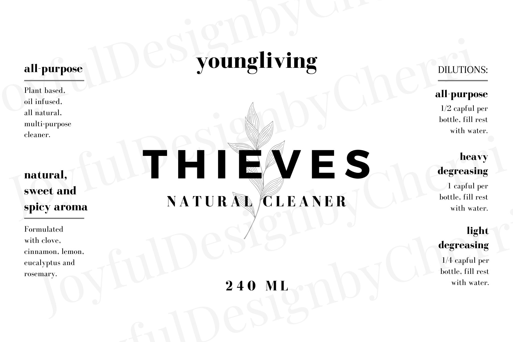 Modern Thieves Cleaner Label Printable Instant Digital - Etsy