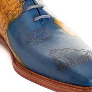 Hand-painted World Map Shoes | Leather Oxfords | Made to Order | Custom ...
