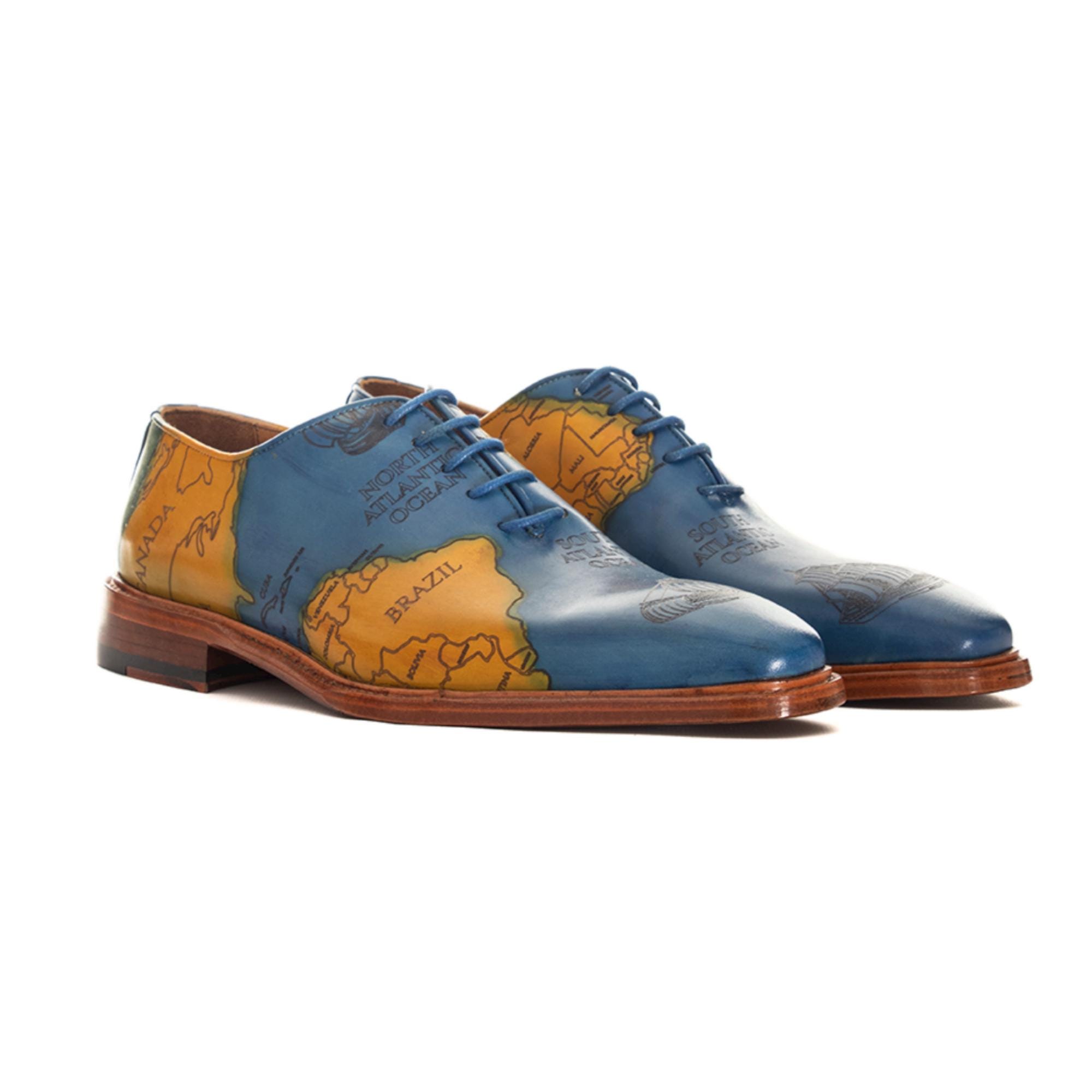 Hand-painted World Map Shoes | Leather Oxfords | Made to Order | Custom ...