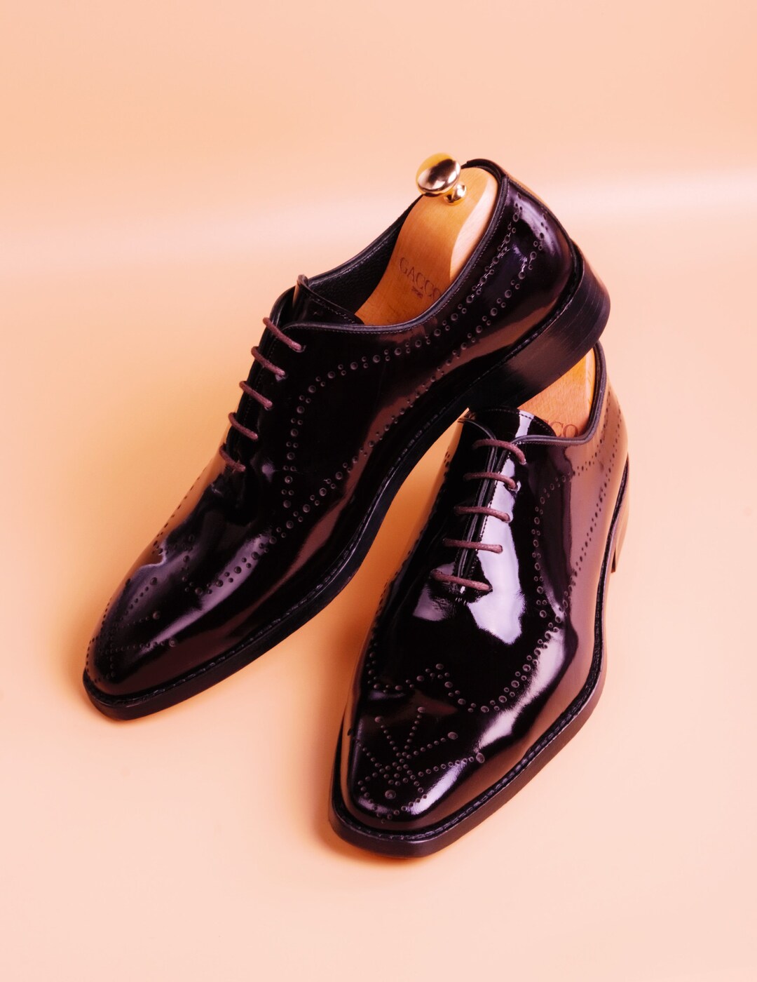 Raka Bordeaux Leather Dress Shoes, Oxford Mens Shoes, Classic Patent ...
