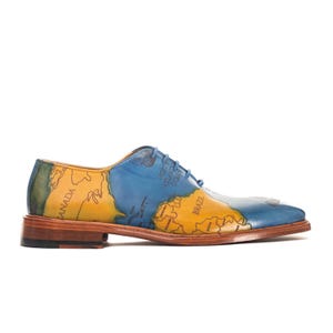 Hand-painted World Map Shoes | Leather Oxfords | Made to Order | Custom ...