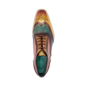 Handmade Patina Leather Dress Shoes: Mixed Color Turkish Oxfords - Etsy