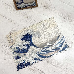 Wooden Jigsaw Puzzle the Great Wave off Kanagawa, Hokusai Japanese ...