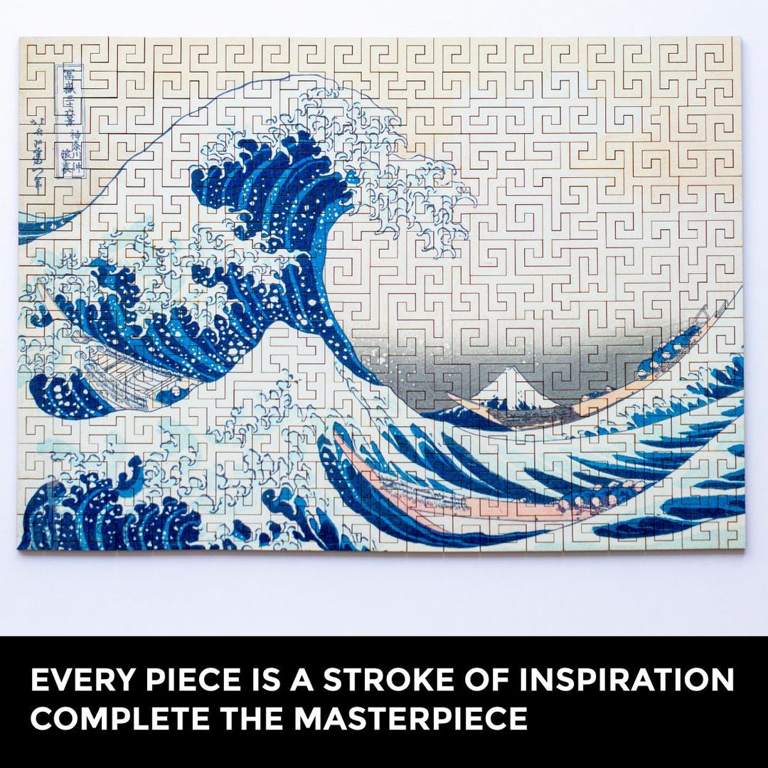 Hokusai the Great Wave Puzzle – Wooden Maze Jigsaw Game – Inspired Art ...