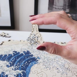 Wooden Jigsaw Puzzle the Great Wave off Kanagawa, Hokusai Japanese ...