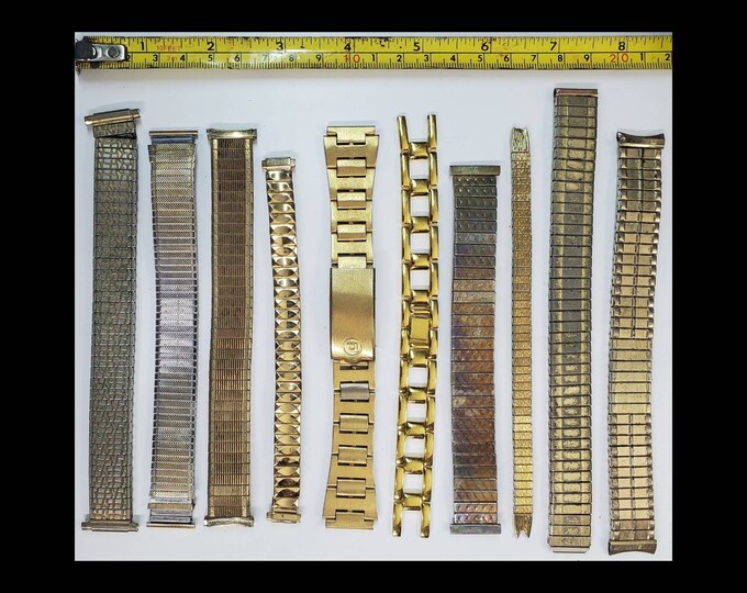 Lot of 10 Metal Broken Watch Bands, Recycled Pieces, Craft Supplies ...