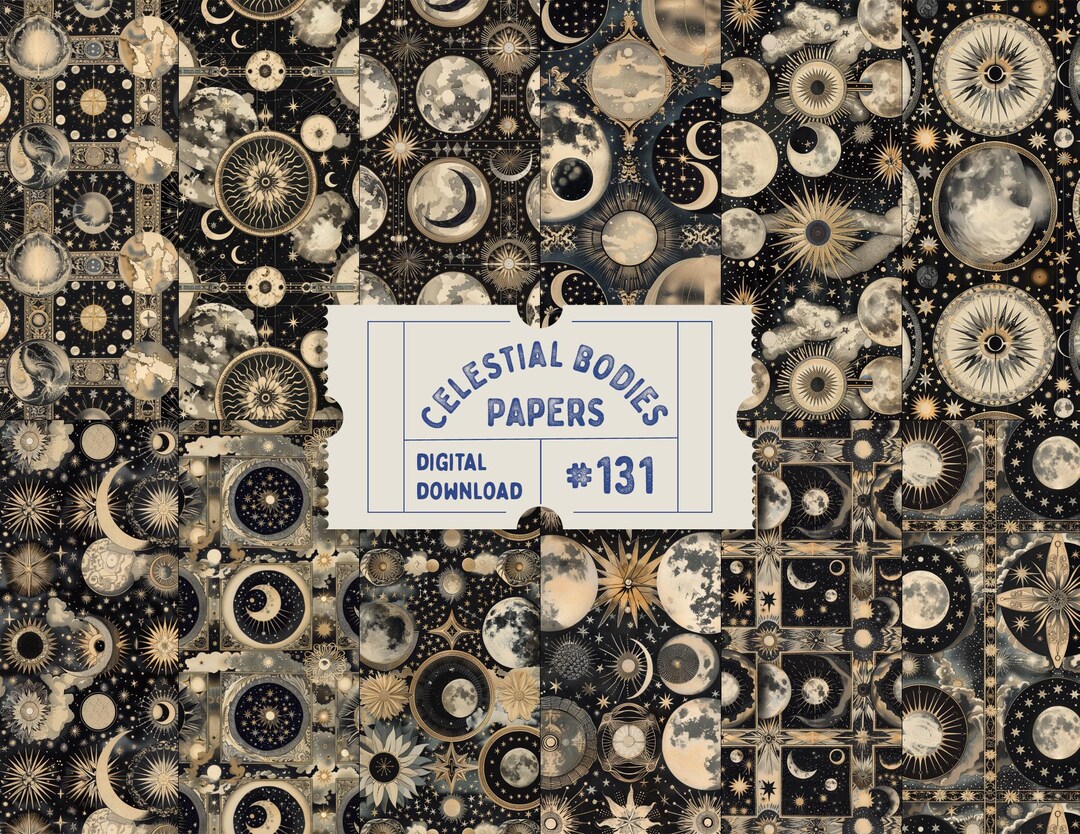 Celestial Bodies Constellation Papers, Starry Night Seamless Papers ...