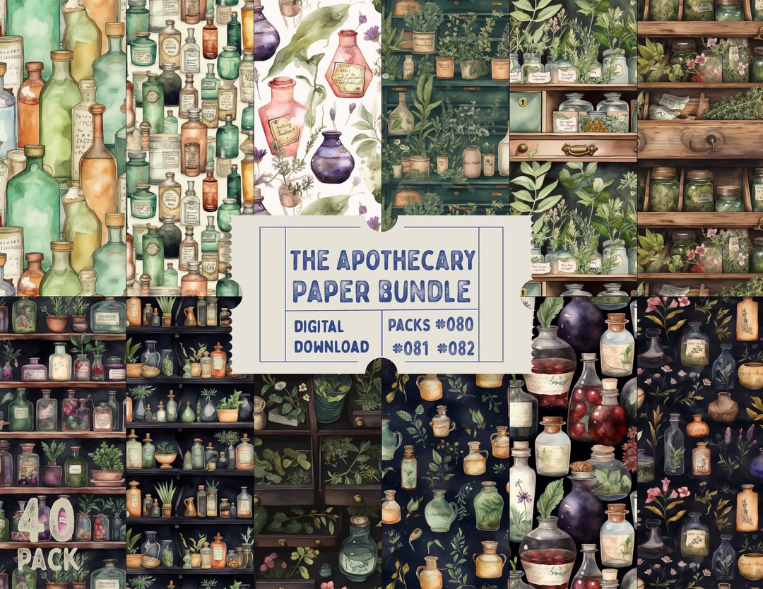 Herb Seamless Pattern Papers Digital, Plant Illustrated Papers ...