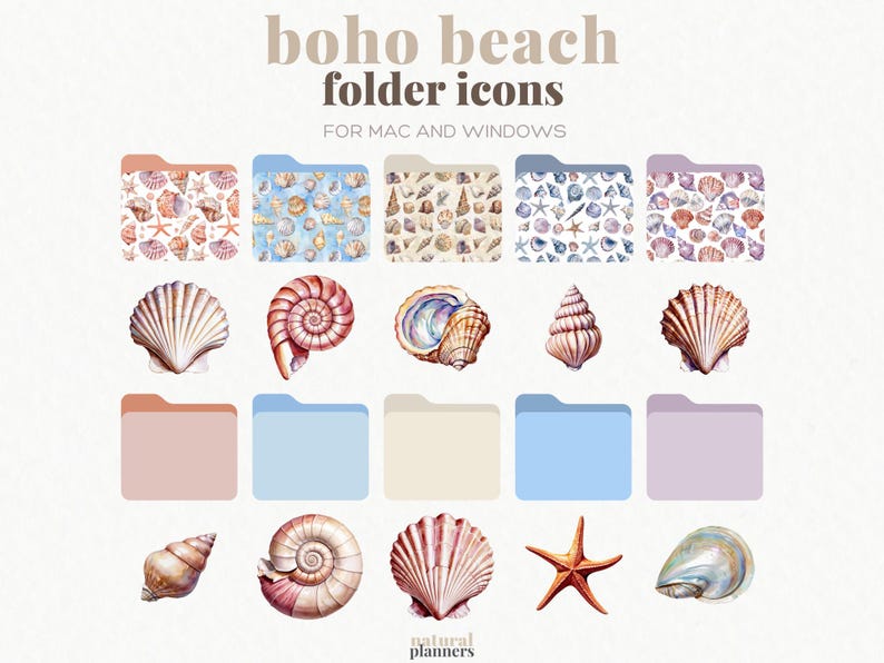 Boho Beach Folder Icons, Mac Folder Icons, Windows Folder Icons ...