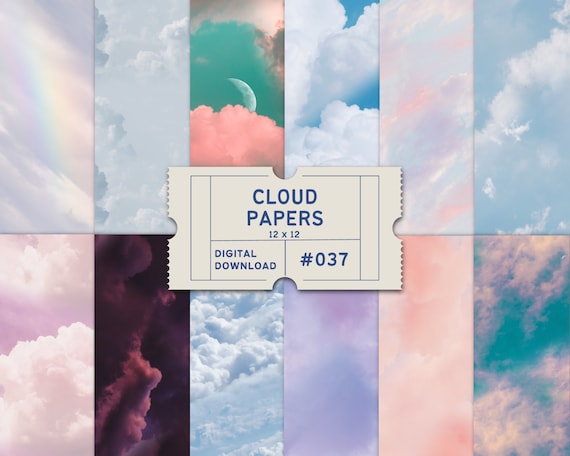 Cloud Sky Papers Sky Paper Pack Digital Scrapbook Papers - Etsy