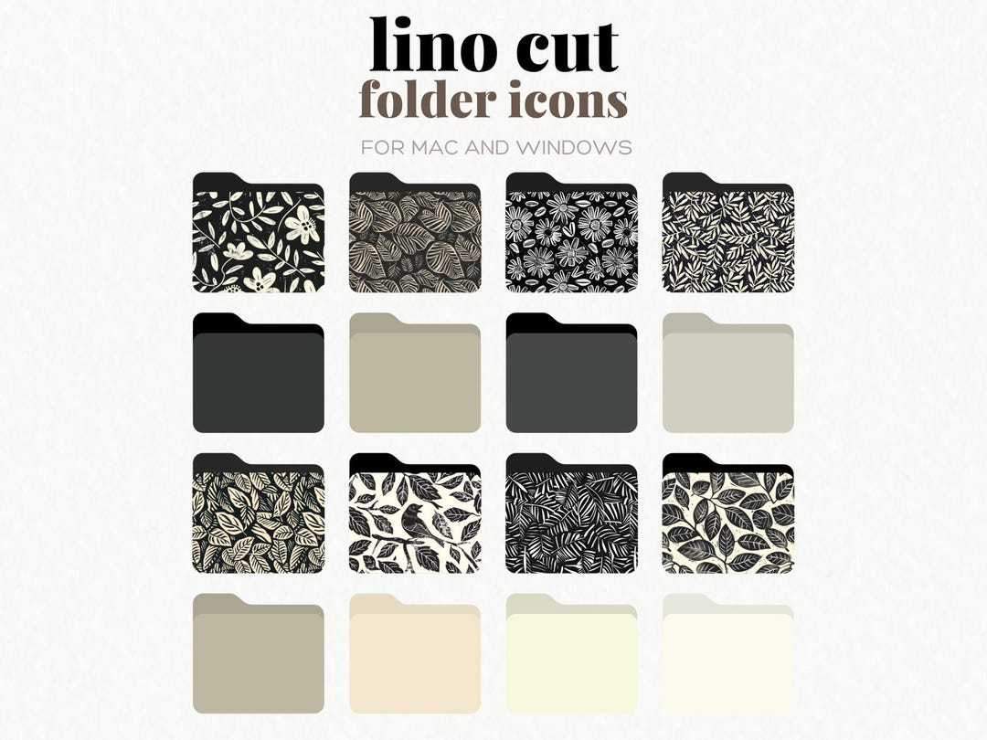 Lino Cut Black and Whitefolder Icons, Mac Folder Icons, Windows Folder ...