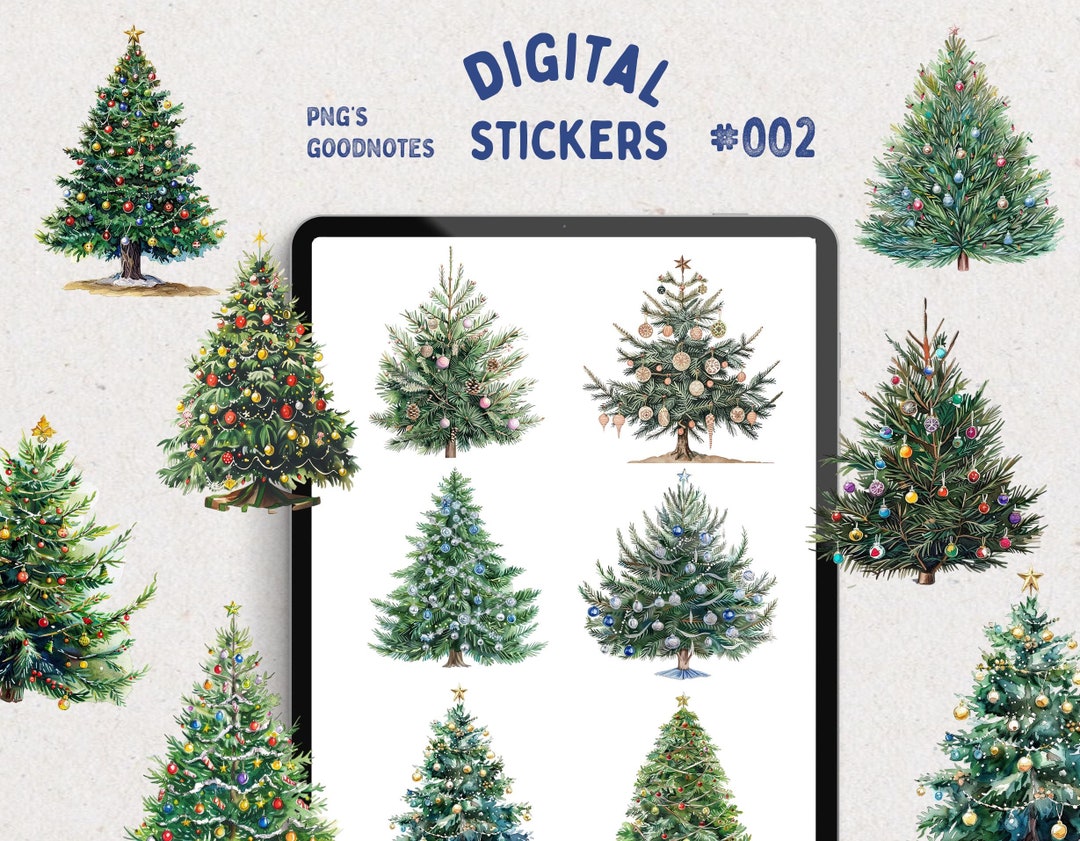 Goodnotes Christmas Tree Digital Stickers, Goodnotes Sticker Sheets ...