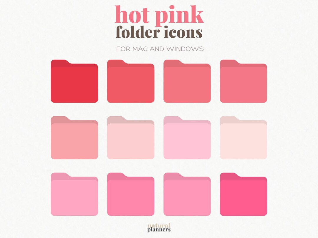 Hot Pink Folder Icons, Coral Pink Mac Folder Icons, Windows Folder ...