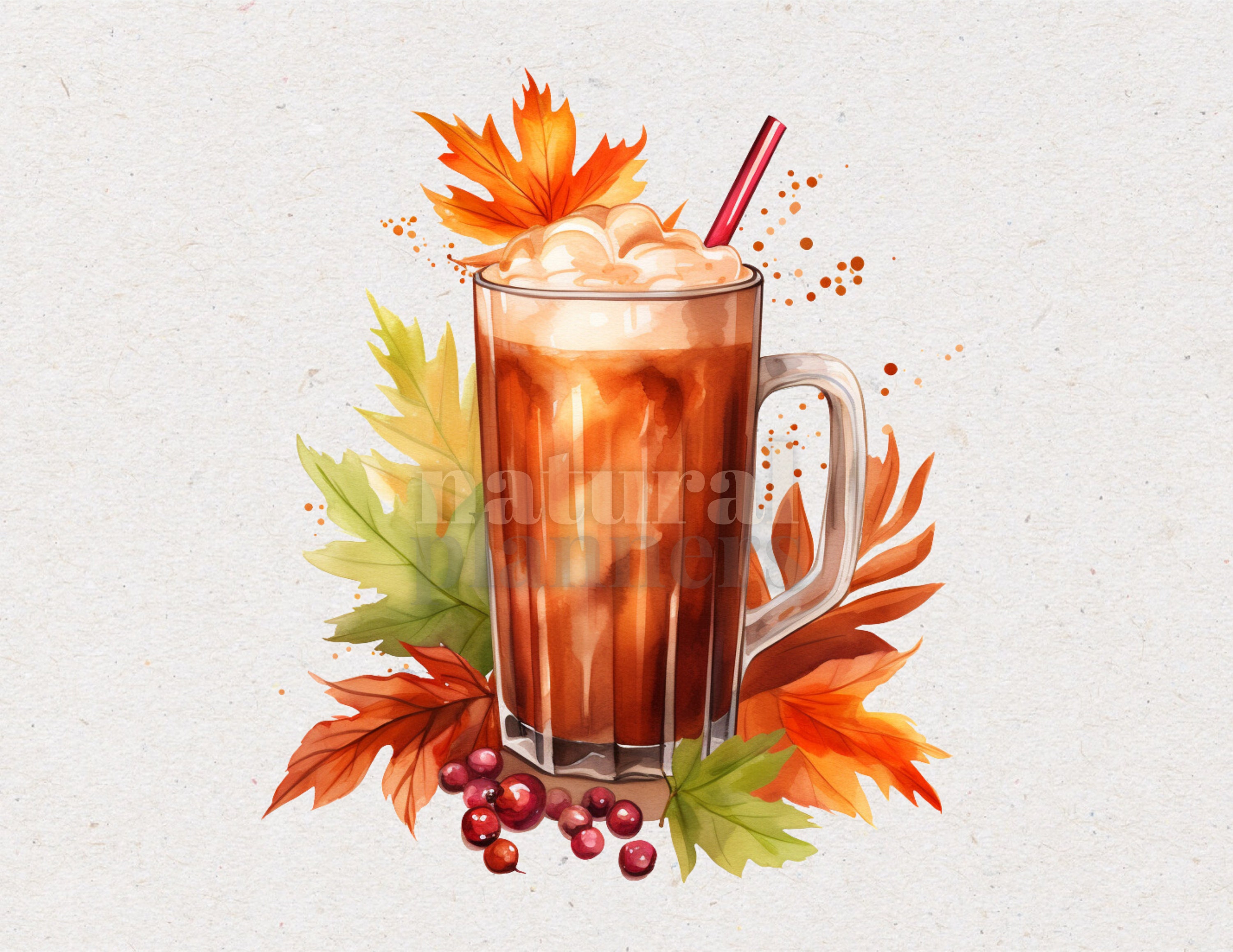 Fall Drinks Clipart, 12 Pngs, Pumpkin Spiced Latte Pngs, Digital ...