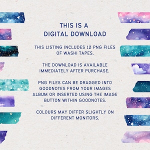 Star Washi Tape, Digital Washi Tape, Starry Night Patterned Washi ...