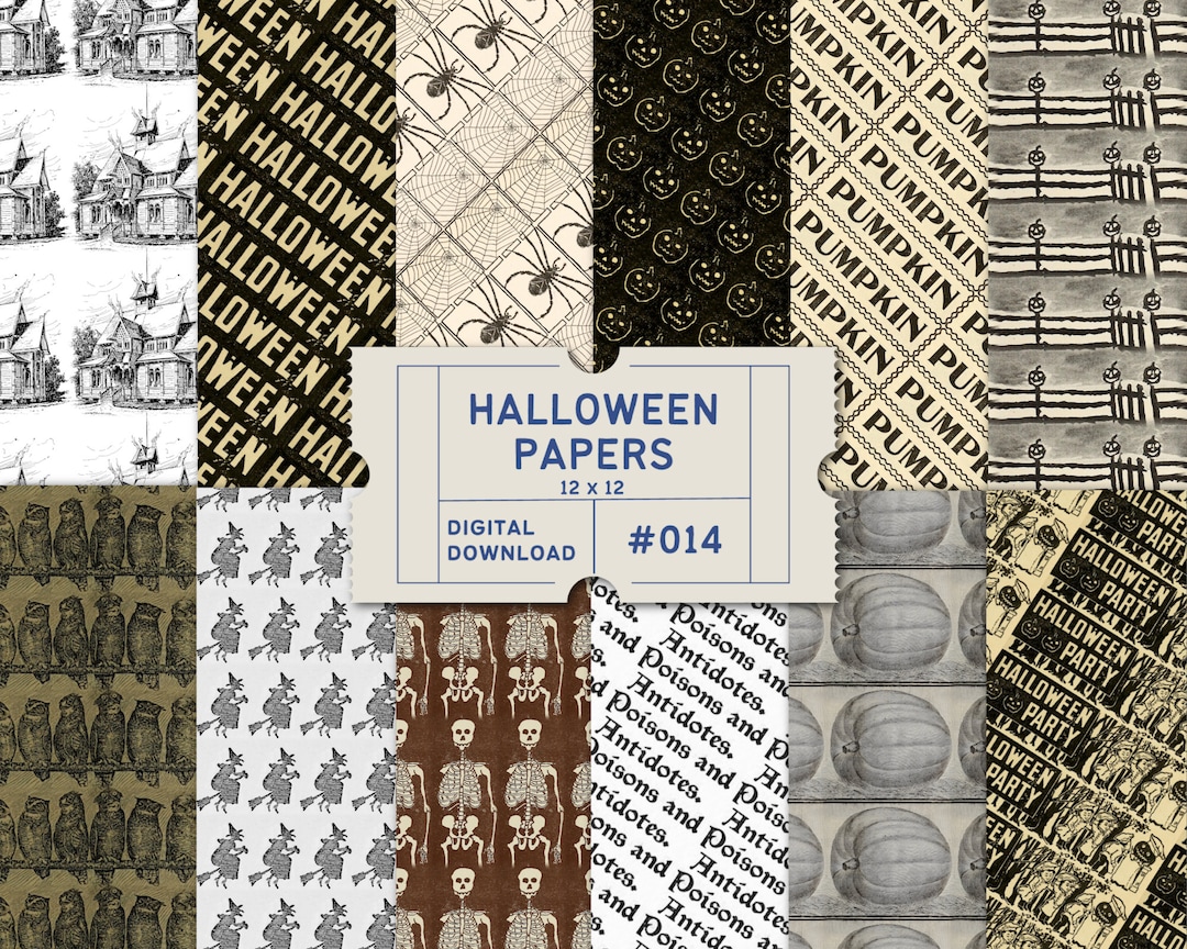 Halloween Papers, Spooky Halloween Paper Pack, Digital Halloween Papers ...