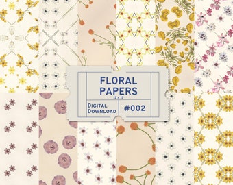 Daisy Printable Papers Flower Digital Download Paper in 12x12 - Etsy