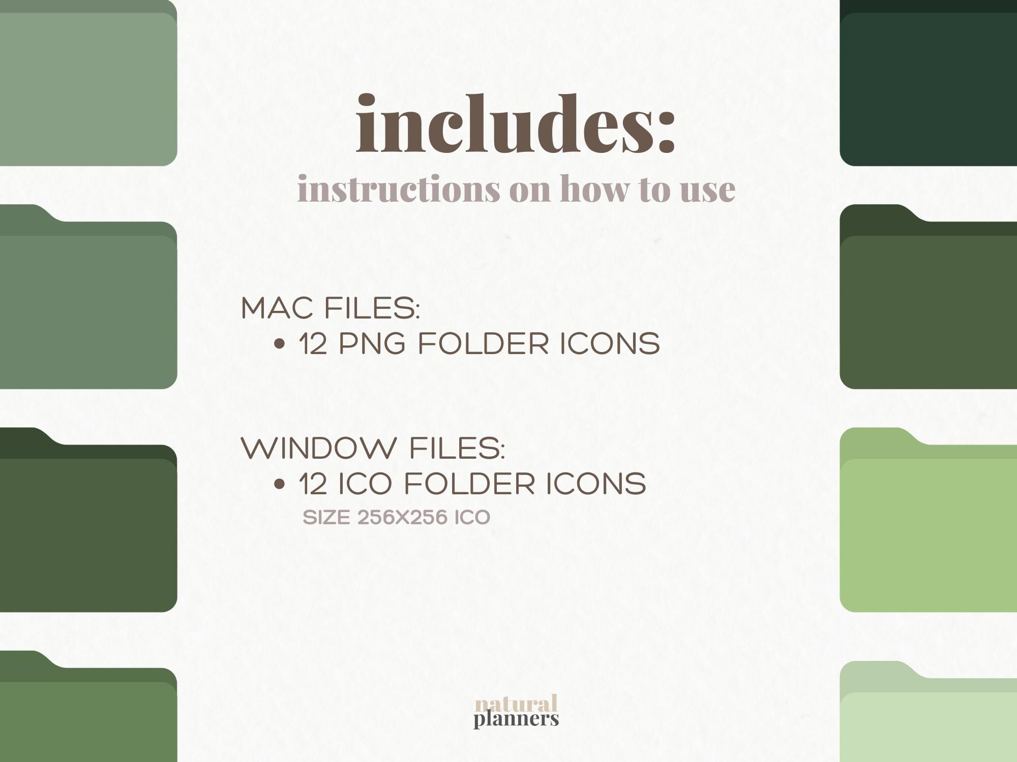 Sage Green Folder Icons, Mac Folder Icons, Windows Folder Icons, Green ...