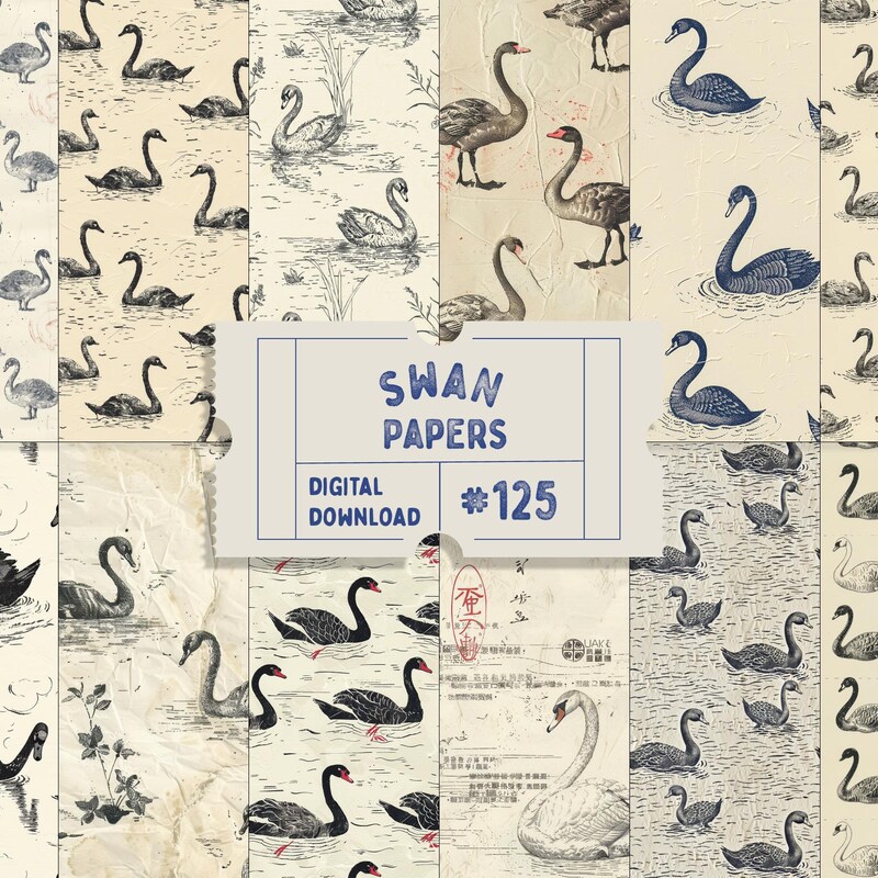 Swan Print Seamless - Etsy
