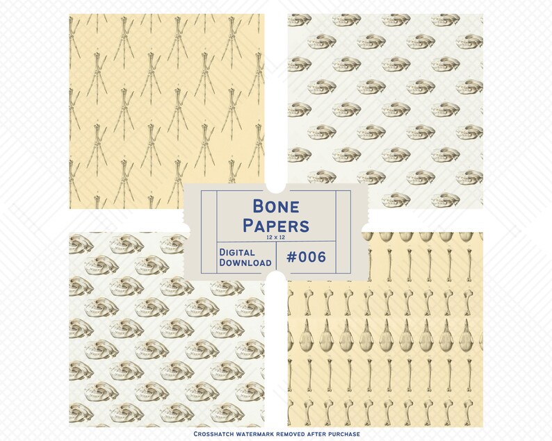 Skull and Bones Digital Paper, Dark Academia Scrapbook Papers Pack ...