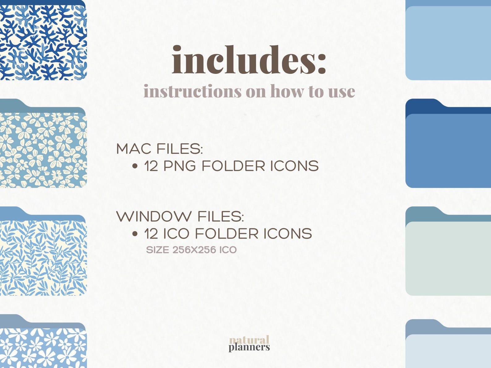 Blue Boho Folder Icons, Mac Folder Icons, Windows Folder Icons, Matisse ...