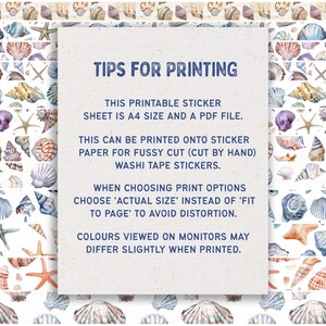 Boho Beach Sea Shell Fussy Cut Washi Tape, Shell Print and Cut Washi ...
