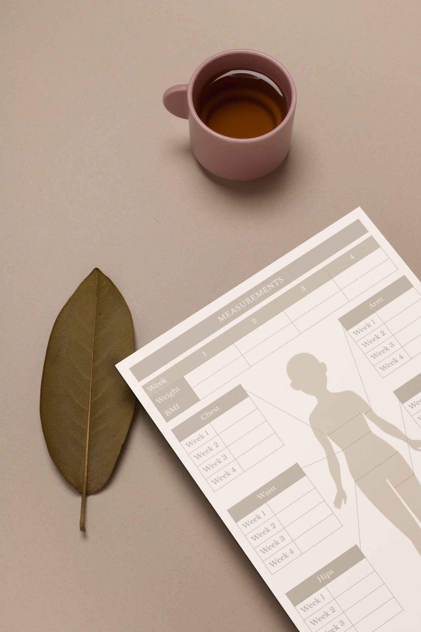 Body Measurements Monthly Chart | Digital File | Instant Download ...