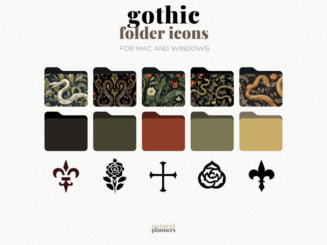 Gothic Snake Folder Icons, Black Mac Folder Icons, Windows Folder Icons ...