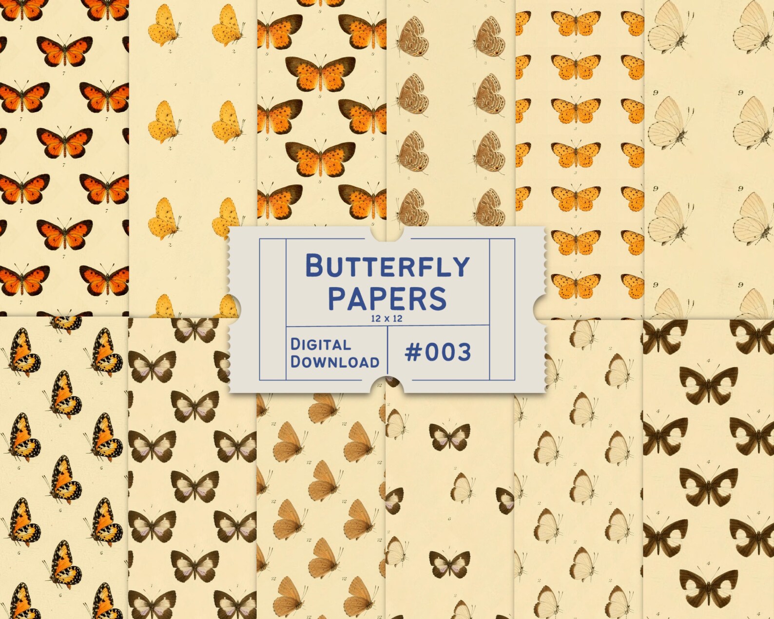 Digital Butterfly Paper, Butterflies Scrapbook Papers Pack, Repeated ...