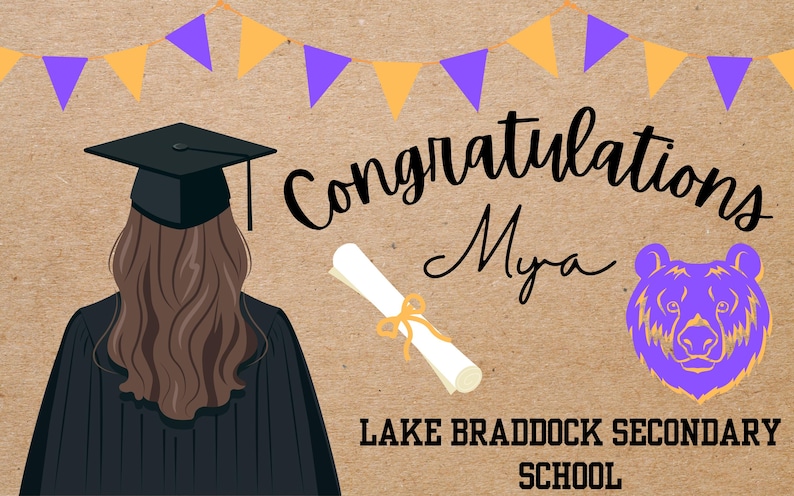 Graduation Party Banner for Graduate Paper Banner Custom Painted Banner ...