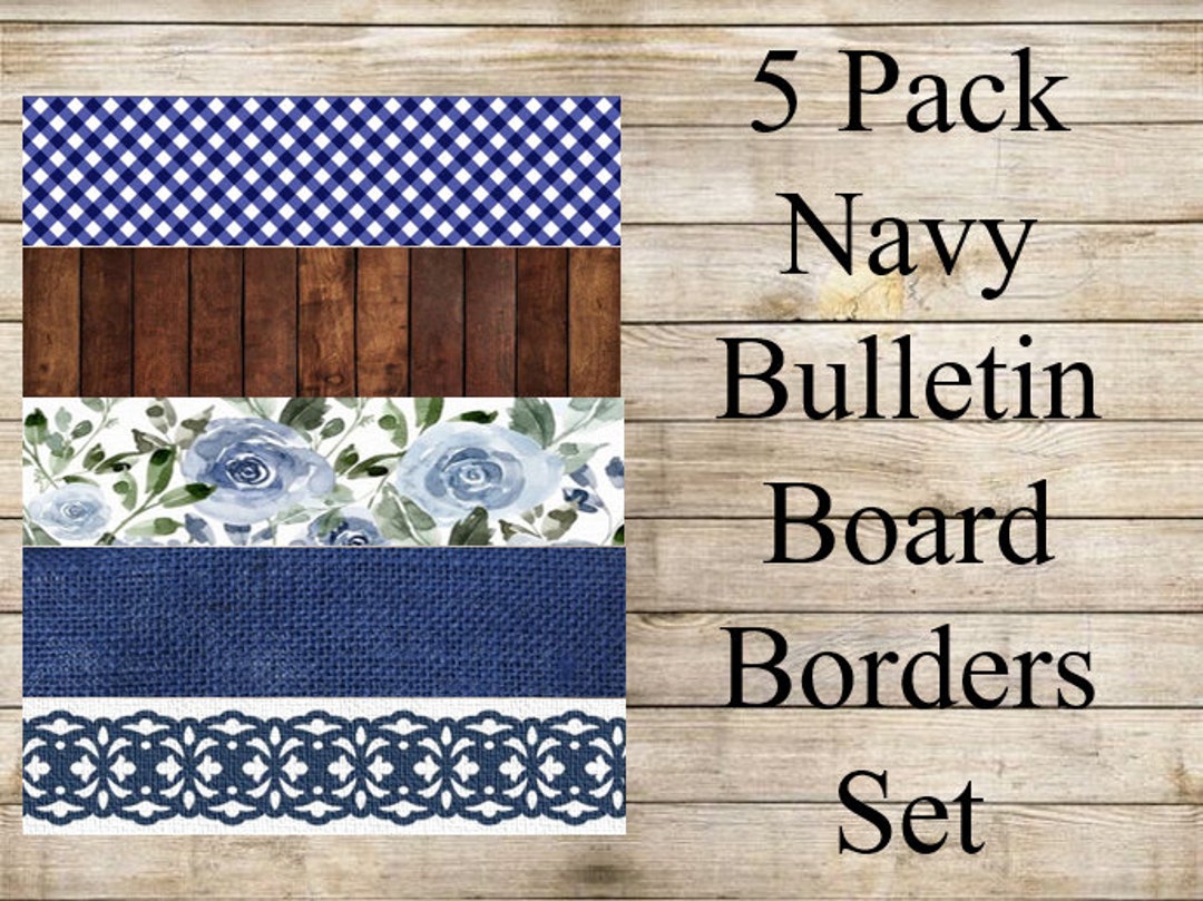 Navy Classroom Borders Blue Bulletin Board Border Prints Blue Class ...