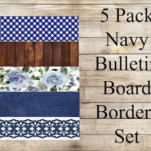 Navy Classroom Borders Blue Bulletin Board Border Prints Blue Class ...