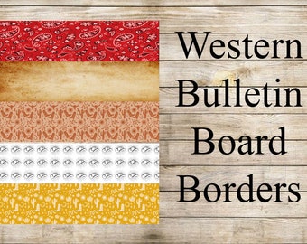 Cowboy Bulletin Board Borders - Etsy