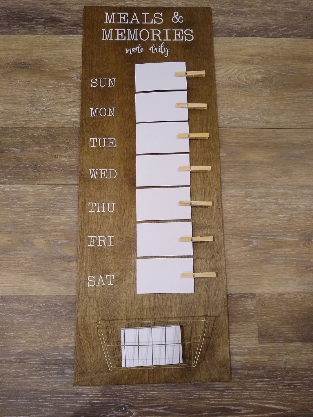 Weekly Menu Board Display With Basket and Digital Printable Meal Cards ...