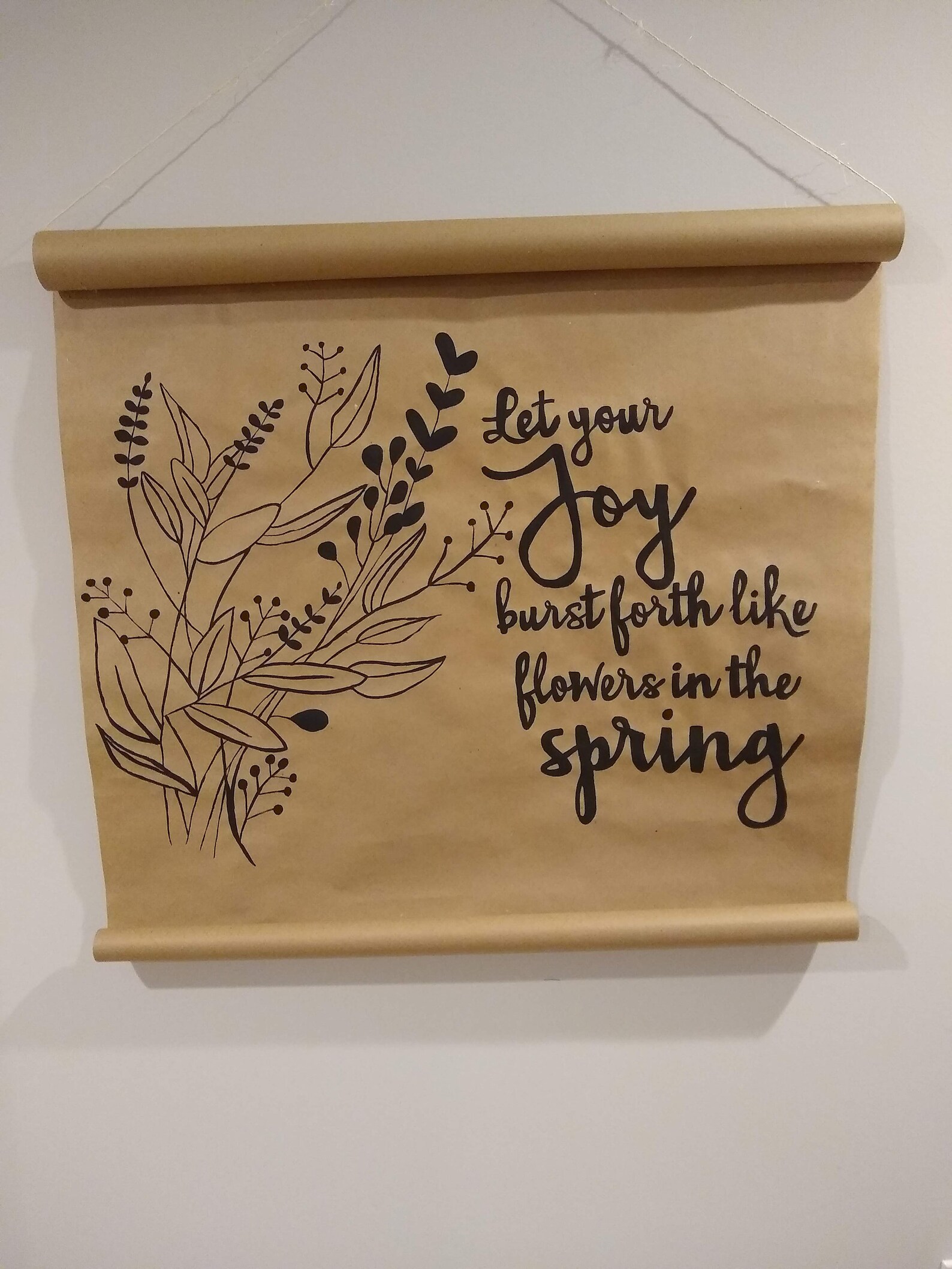 Spring Scroll Sign Wall Hanging Paper Scroll Sign Farmhouse | Etsy
