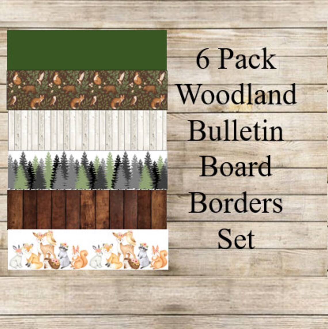 Forest Classroom Borders Printable Bulletin Board Border Woodland Class ...