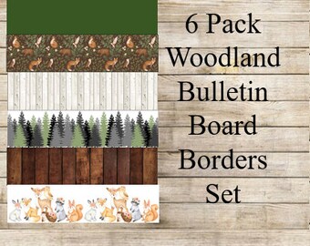 Forest Classroom Borders Printable Bulletin Board Border Woodland Class ...