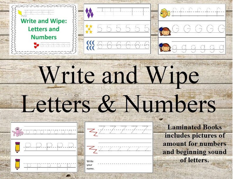 Learn to Write and Wipe Letters and Numbers Booklet Homeschool - Etsy